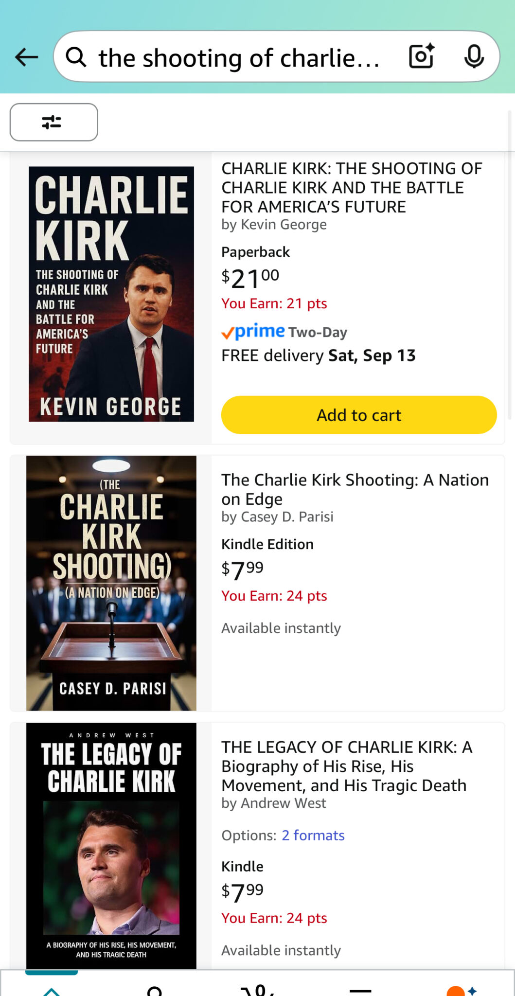 Already On Amazon: Books About The Charlie Kirk Shooting